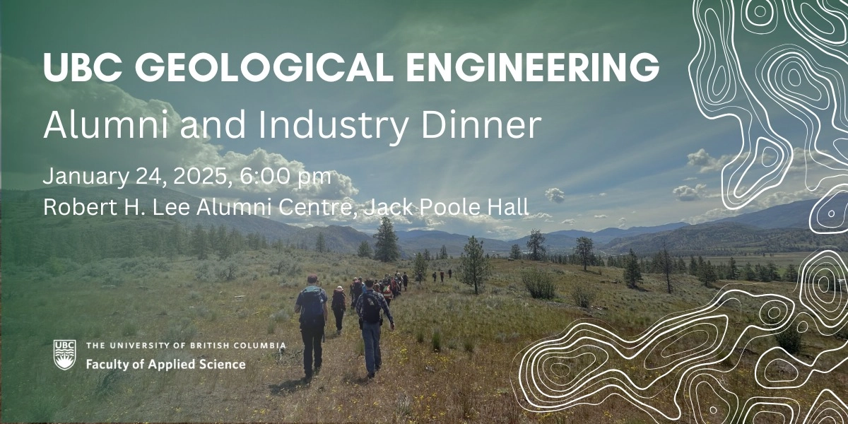 Event image for 2025 UBC Geological Engineering Alumni and Industry Dinner
